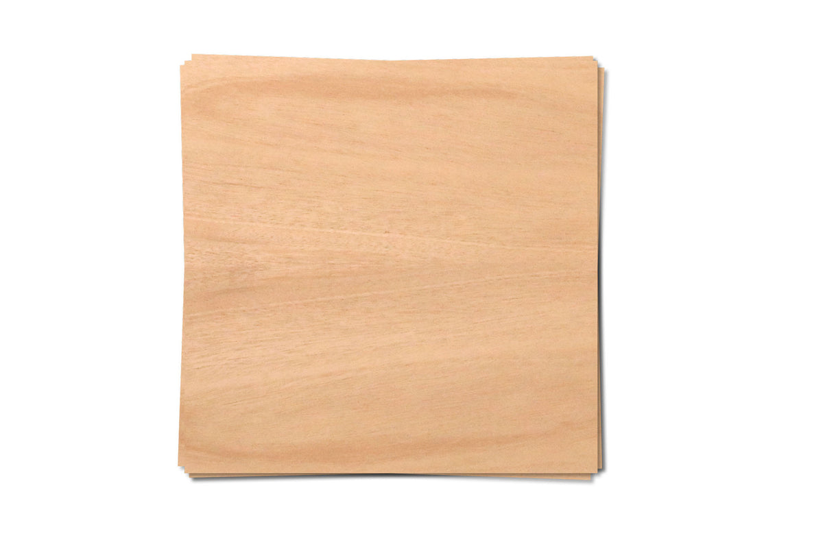 Mahogany, 1/8th inch, MDF Core, 4 Pack, 12x12", Unfinished — Craft Closet