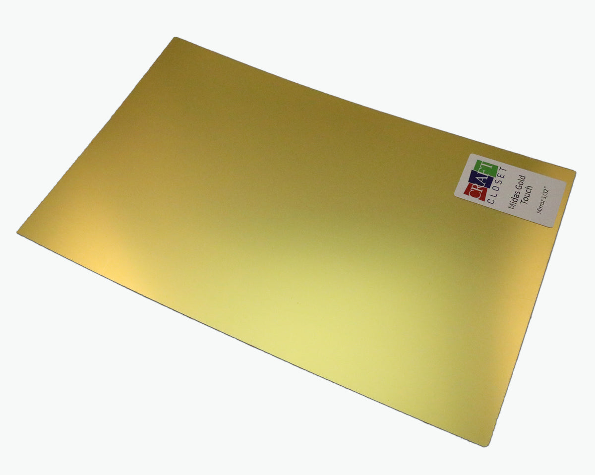 Midas Touch Gold Mirror Acrylic, Laser Safe, 1/32”, 12”x19” — Craft Closet