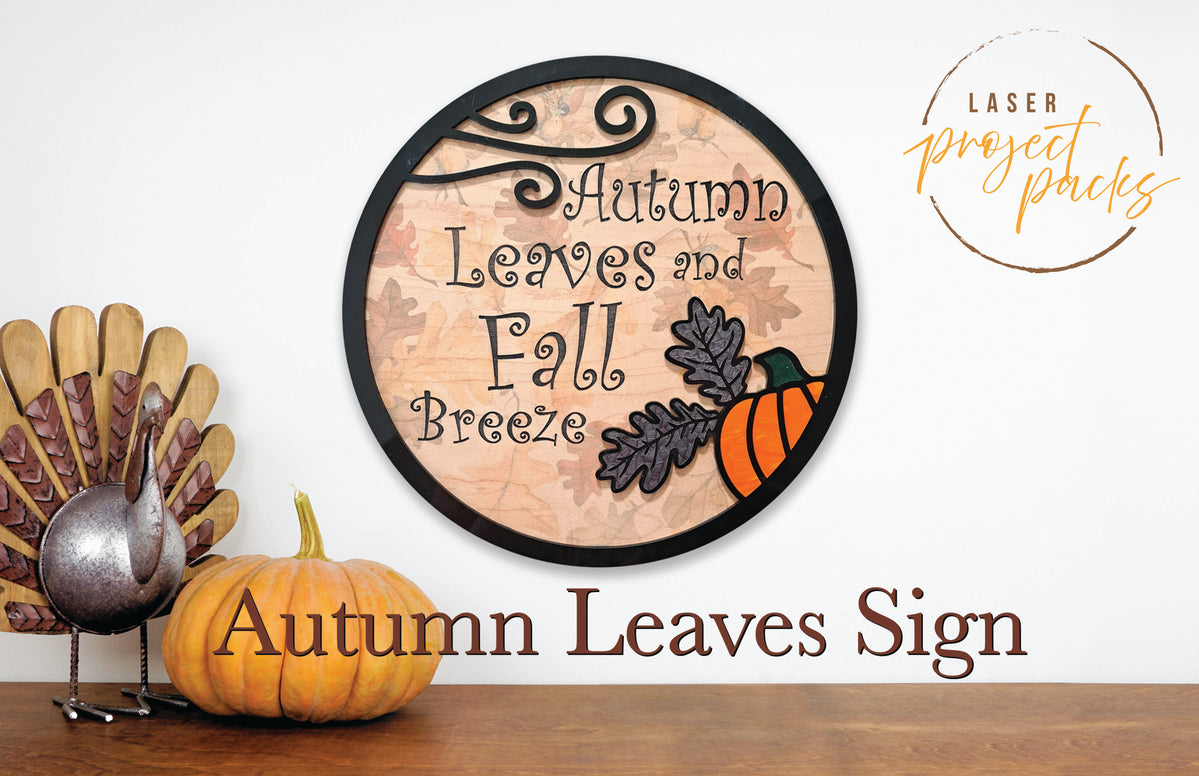 Laser Project Pack-Autumn Leaves Sign — Craft Closet