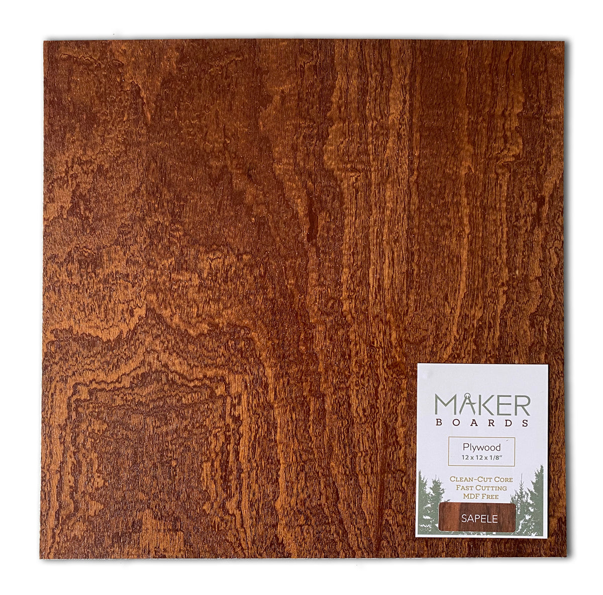 Maker Boards-Sapele, 12 x 12 inches 1/8 inch — Craft Closet