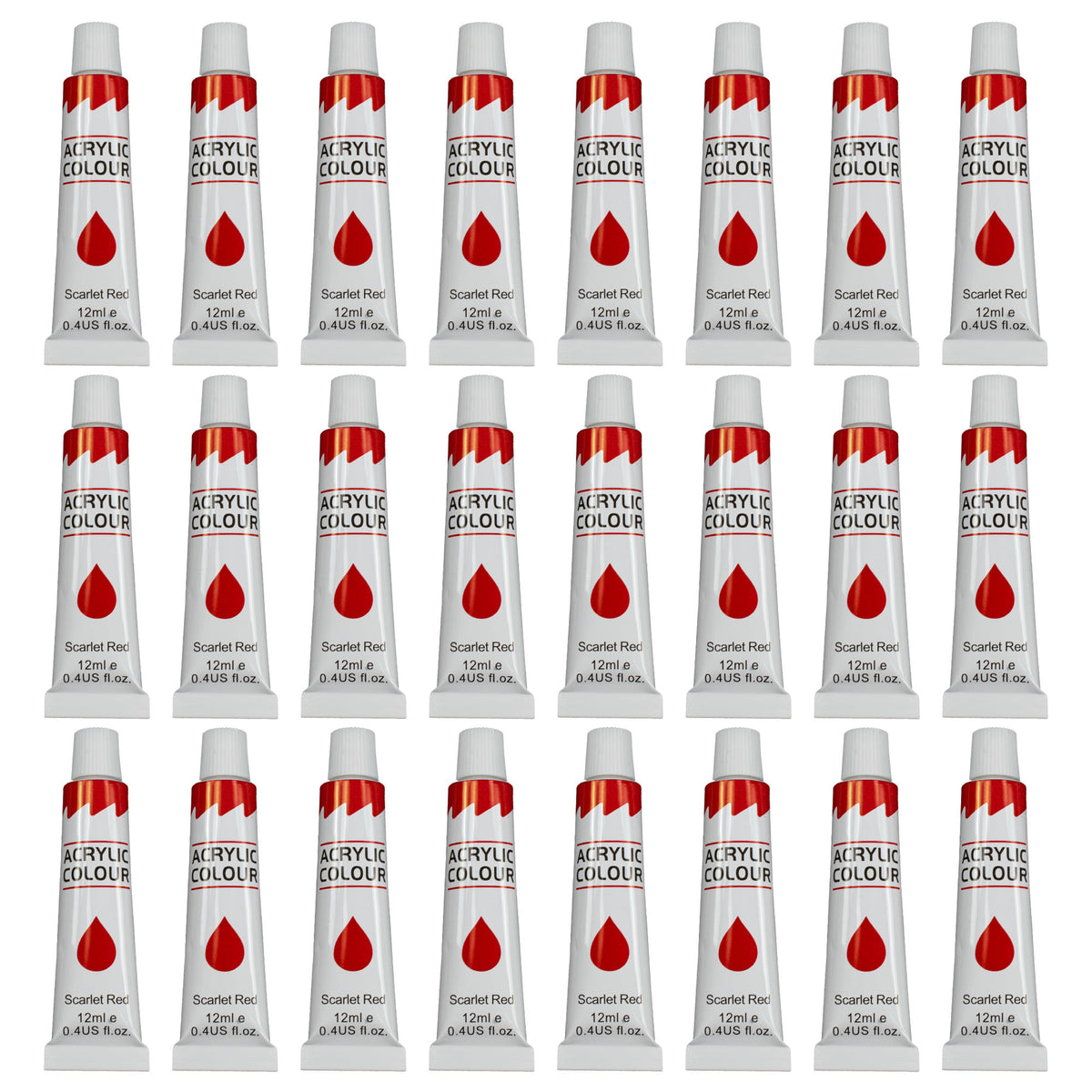 Scarlet Red Paint Tube Set of 24 — Craft Closet
